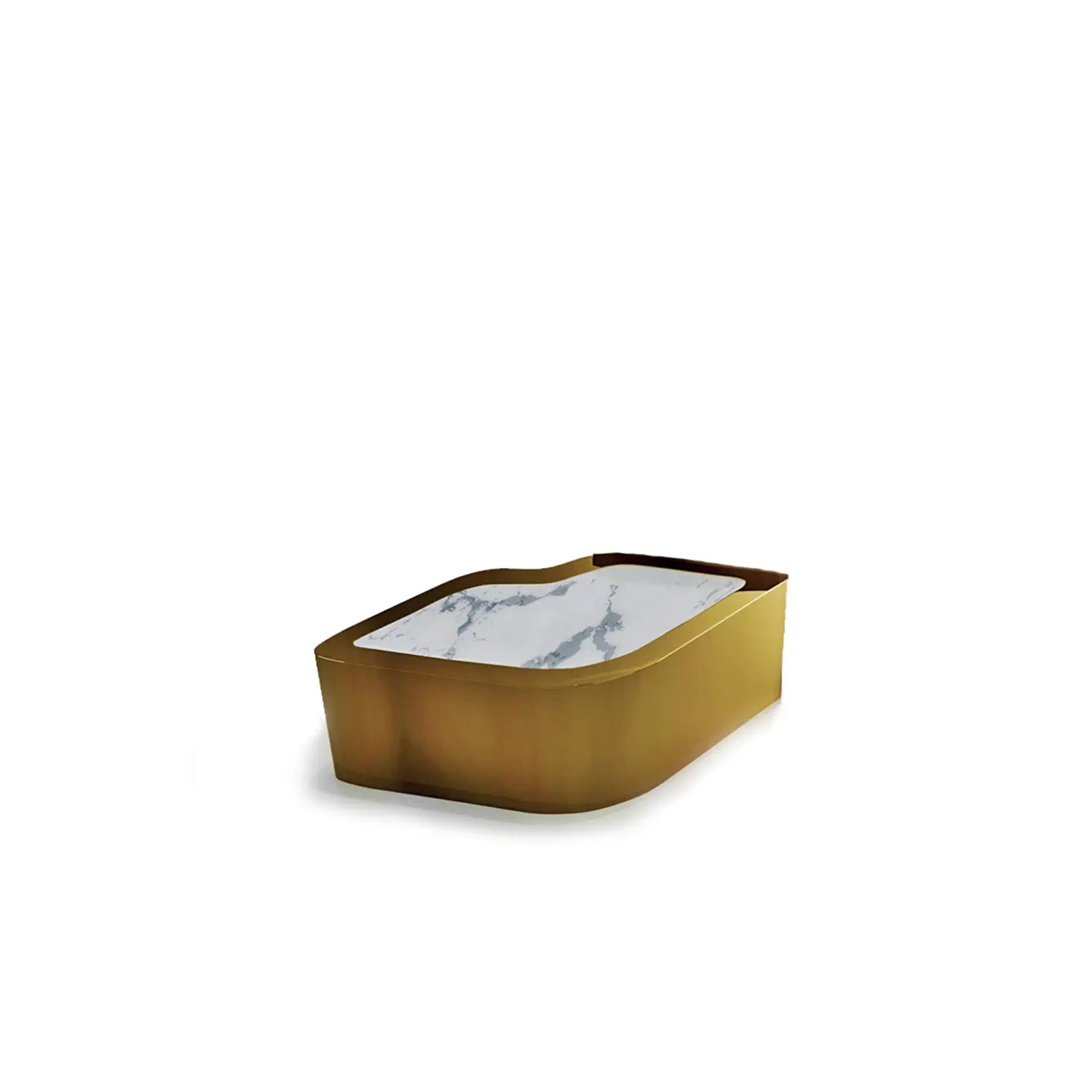 Coffee Table Lips Titanium Gold With Marble Top - Roberto Grassie Furniture