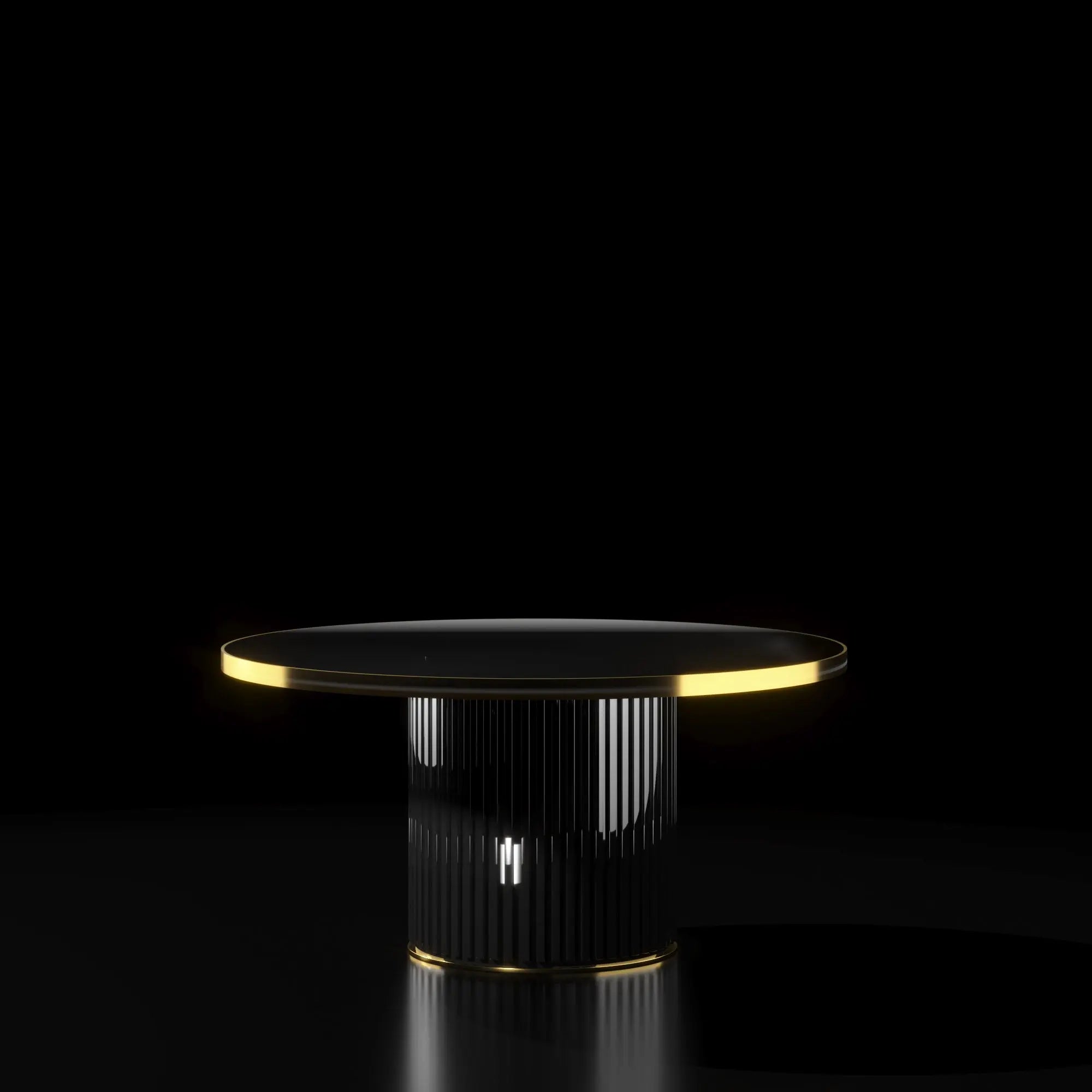 Coffee Table Messina Zirconium Gold With Black Lacquered Top - Roberto ...