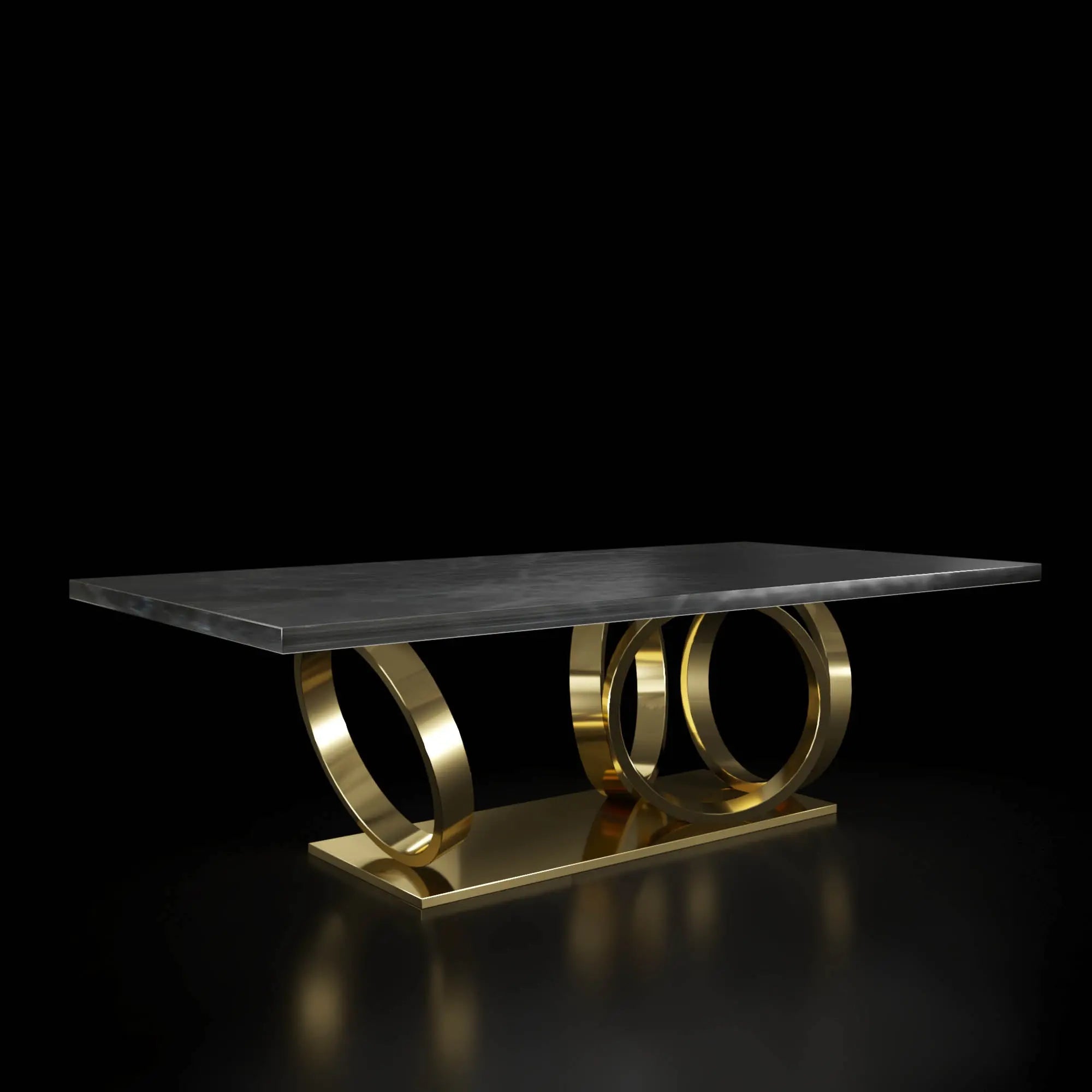 Dining Table Rectangle Brushed Gold | Oracle - Roberto Grassie Furniture